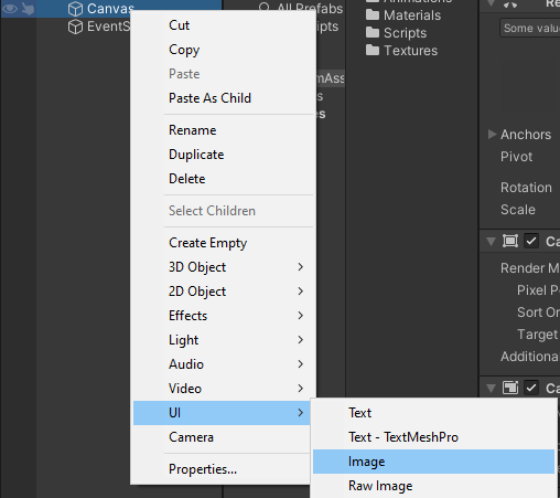 Unity Criar imagem na tela