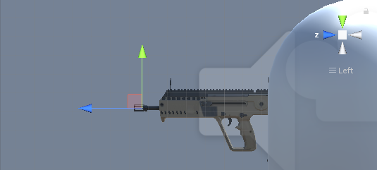 Configuração do objeto Weapon Fire Point no Unity.