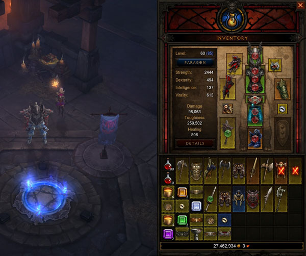 Sistema de inventário do Diablo 3