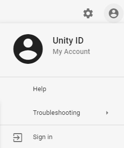 Login do Unity Hub